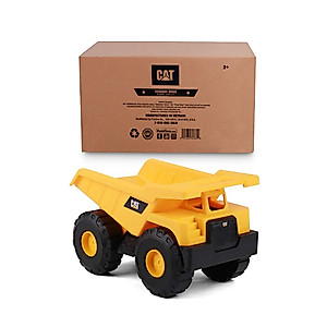 CAT Construction Toys, 15" Dump Truck Toy, Ages 2+, Sturdy Plastic, No Batteries Required, CAT Construction Tough Rigs Series
