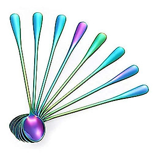 KYA27 Kitchen Knives Set with Wooden Block+ KYA52 Rainbow Kitchen Utensils Set+ KYA55 Rainbow Titanium Long Handle Spoons PACK of 8