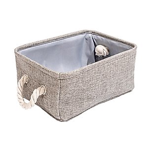 LUFOFOX Storage Basket for Organizing,Grey Small Storage Basket for Shelves Closet Nursery, Decorative Fabric Basket for Toy, 11.61''*8.87'*5.12'' ,Small