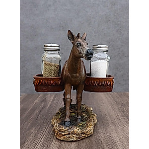 Ebros Gift Western Country Farm Mule Donkey Ass Carrying Saddlebags Figurine Salt Pepper Shakers Holder Decor Of Working Animals Horses Donkeys Agricultural Livestock Themed Accent