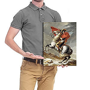 Wieco Art Napoleon Crossing The Alps of Jacques-Louis David Oil Paintings Reproduction Abstract HD Prints Wall Decor Classic Artwork for Home & Office Decoration
