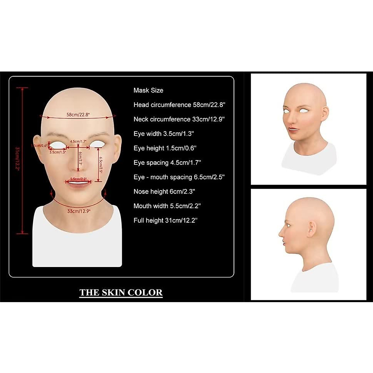 GOSHIMER Alice Silicone Female Mask Halloween Headwear Mask For Crossdressers Cosplay Crossdressing