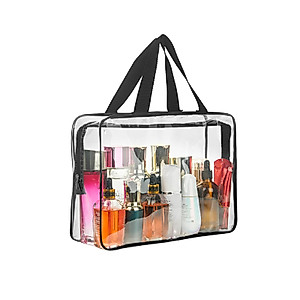 Acrebow 6 Packs Large Toy Storage Bags Clear PVC Organizing Bags With Zipper Travel Waterproof Organizer Bags For Board Games, Building Blocks, Puzzles, Toys, Kids Books