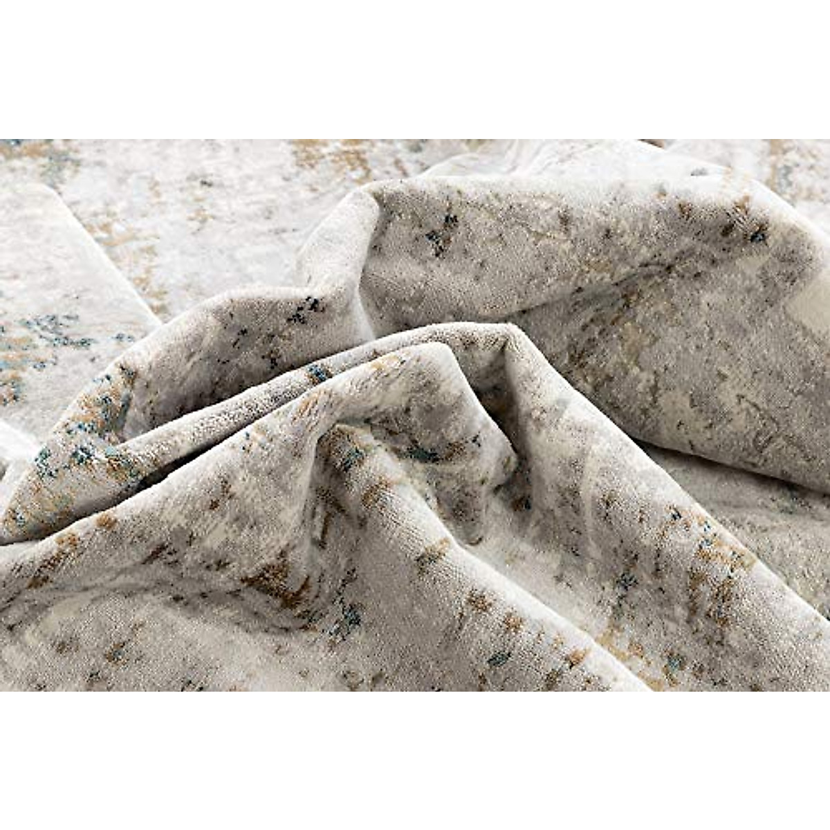 Well Woven Mella Beige & Blue Vintage Distressed Area Rug 9x13 (9'3" x 12'3")