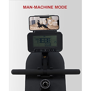 BORGUSI Magnetic Rowing Machines for Home Use, 16 Levels of Resistance, 350lb Weight Capacity, LCD Monitor & Tablet Holder, Foldable Rower Row Machine with Comfortable Seat Cushion & Dual Slide Rail