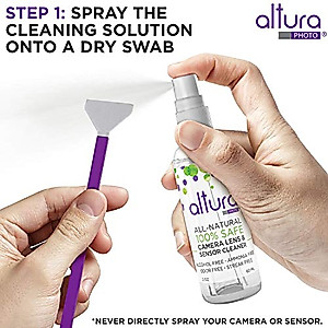 Altura Photo Professional Full Frame Sensor Cleaning Kit - Camera Cleaning Kit for FF DSLR & Mirrorless Cameras - w/Sensor Cleaning Swabs & Case, Works as Camera Lens Cleaning Kit, Sensor Cleaner
