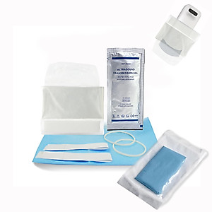 Cordless Ultrasound Probe Cover, Transducer Cover, Latex-Free Sterile Disposable Clear, 4"x 12", Individual Packaging (50, 6"x12")