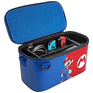 PDP Gaming Officially Licensed Switch Pull-N-Go Travel Case - Mario - Semi-Hardshell Protection - Protective PU Leather - Holds 14 Games & Controller - Works with Switch OLED & Lite - Perfect for Kids