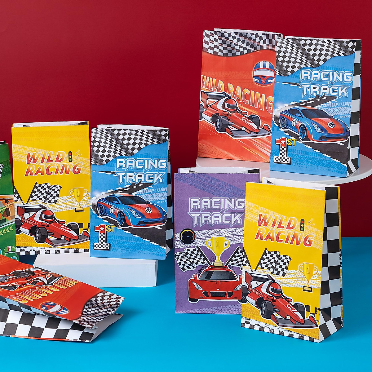 VIZOZEN Race Car Party Favors Set Race Cars Kids Race Car Themed Birthday Party Supplies Goodie Bag Fillers