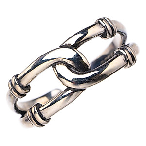 StarGems® Antique Finish Weave Interweave Adjustable Handmade 925 Sterling Silver Vintage Ring 7.25 C2135