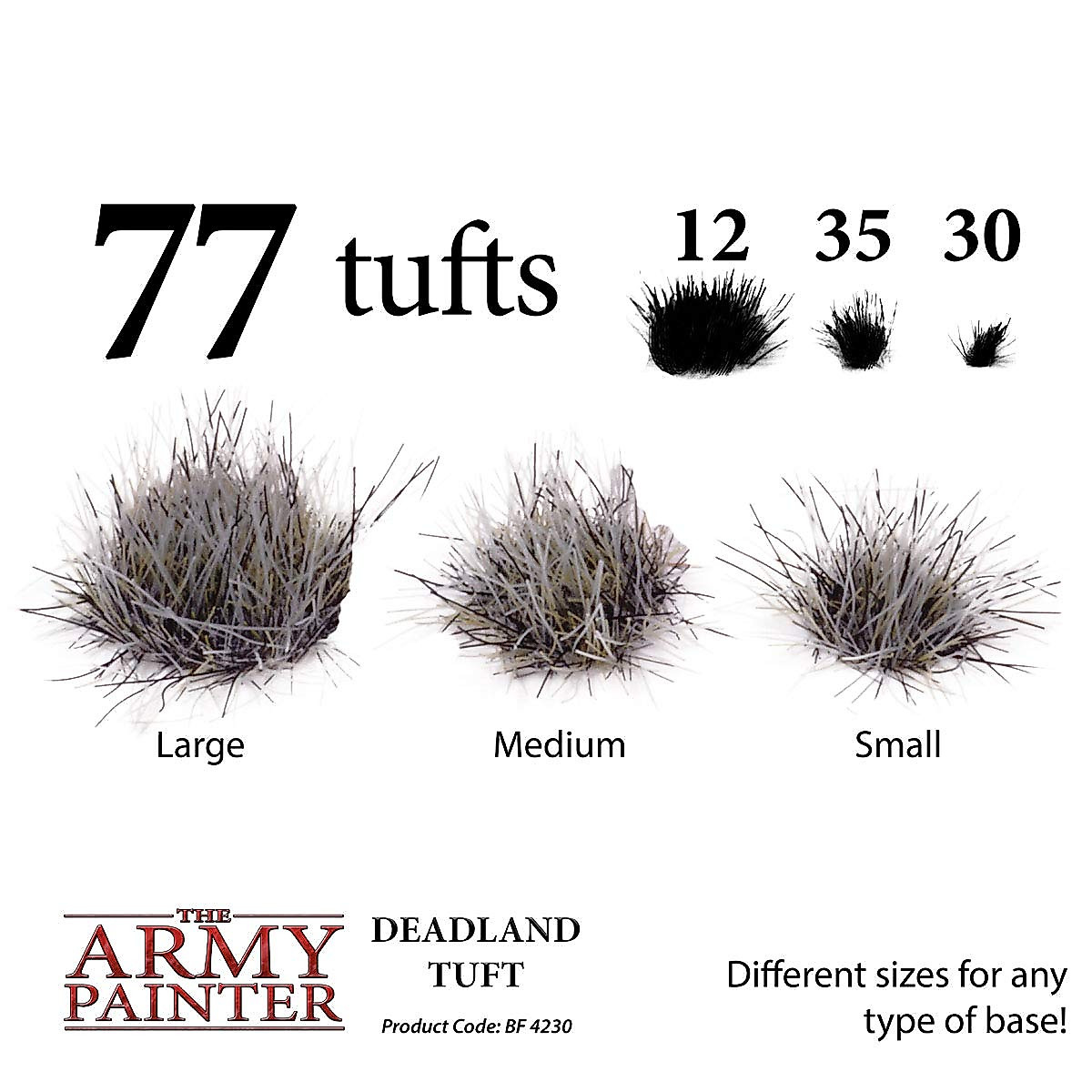 The Army Painter Tufts - Battlefield Tufts: Deadland Tuft, 77 Pcs, 3 Sizes -Terrain Model Kit for Miniature Bases & Model Grass Tufts -Diorama Supplies & Diorama Grass for Mini Basing & Gaming Scenery