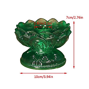 Hand Held Prayer Wheel Holder/Resin Lotus Shaped Hand Held Prayer Wheel Base Display Stand - Tibet Tibetan Buddhism Buddha Prayer Wheel Display Stand(NO Prayer Wheel) (Green)