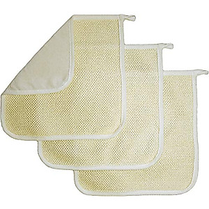 3 pcs/set Dual-Sided With Soft Weave Exfoliating Scrub and Soft Terry Cloth Towel Home Spa Exfoliating Face and Body - Shower Scrubber - Remove Dead Skin -Great for Skin Care in the Massage Bath