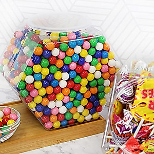Cornucopia Gallon Plastic Container Candy Jars (2-Pack); Hexagon Shaped Countertop Display Containers; Cookie and Snack Storage