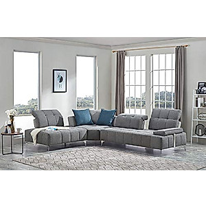 Limari Home Caprock Sectional Sofa, Gray