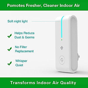 Mini Home Plug-in Air Purifier,Ionizer Air Purifier,Power Saving, Silent Suitable Portable Air Purifier for home, bathroom, living room, bedroom, hotel, pet room, toilet