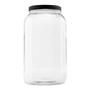 CLEARVIEW CONTAINERS | Airtight Pantry Containers for Arts & Crafts, Peanut Butter, Honey, Jams Flour, Sugar, DIY Slime, Coffee (128 Ounce Jar with Black Lid, 1 Pack)