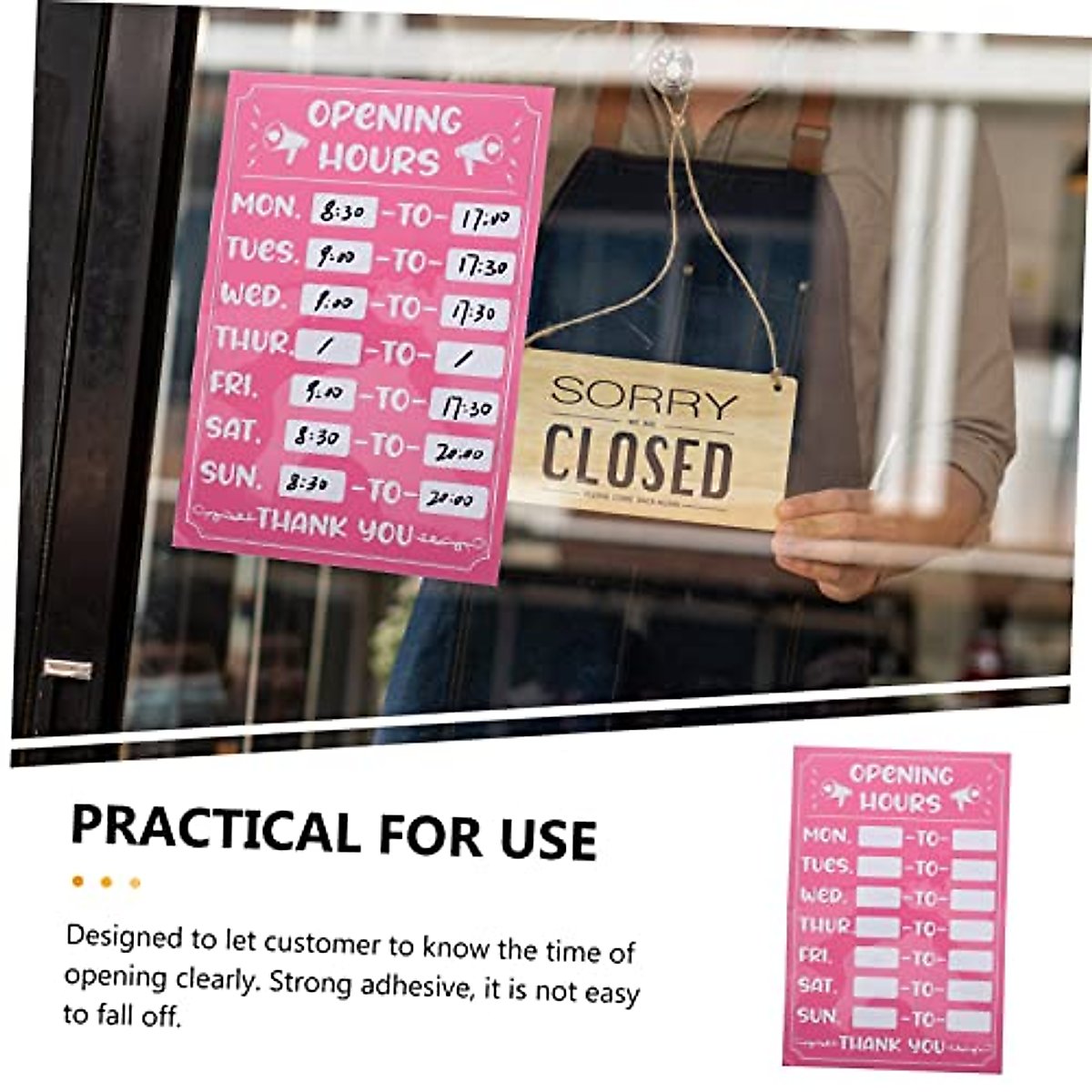 Ciieeo 3pcs business hours sign hours of operation signs open signs for business store open signs business hours door closed open hour labels neon open sign variable customize office pvc