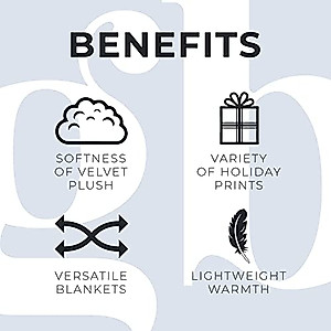 Great Bay Home Luxuriously Soft Velvet Plush, King Holiday Throw Blanket | Christmas Throw for Sofa and Bed | Cozy and Warm Plush Throw Blanket | Holiday Blankets and Throws