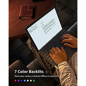 Inateck Surface Pro 7 Keyboard, Bluetooth 5.0, 7-Color Backlight, Compatible with Surface Pro 7/7+/6/5/4, KB02026 Gray