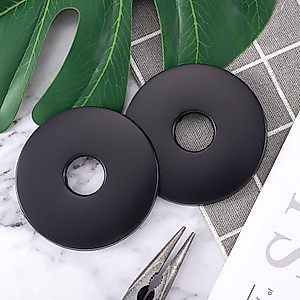 Isslly 4 Pack Large Shower Arm Flange, 3.15 inch Round Replacement Escutcheon Plate, Stainless Steel Shower Pipe Cover Plate for Shower Head Arms (Inner Dia: 0.92 in) - Black