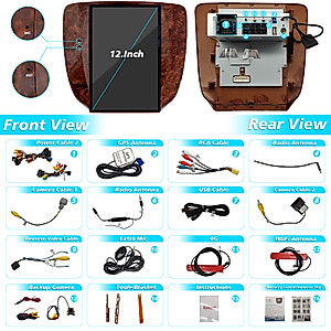 2024 New 12.1 inch Vertical Screen Android Car Stereo Radio GPS Navigation for GMC Yukon Sierra Chevrolet Tahoe Avalanche Silverado Suburban Qualcomm 8core 8G+128G+Car Play+Android Auto+Voice Control