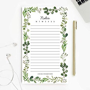 Bliss Collections to Do List Notepad, Greenery, Magnetic Weekly and Daily Planner for Organizing and Tracking Grocery Lists, Appointments, Ideas, Reminders, Priorities and Notes, 4.5"x7" (50 Sheets)