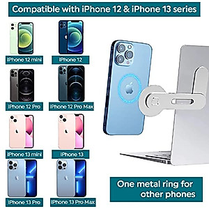 iPhone MacBook Holder, Foldable Cell Phone Holder for Laptop, Adjustable Phone for Laptop, Slim & Portable Lightweight Laptop Extension Phone Holder, Edge Mount for MacBook