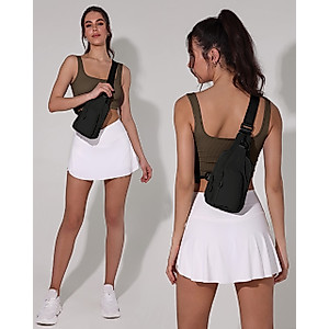 ODODOS Daily Sling Bag with Adjustable Straps Crossbody Chest Bag Lightweight Small Backpack for Casual Outdoor Traveling Hiking, Black