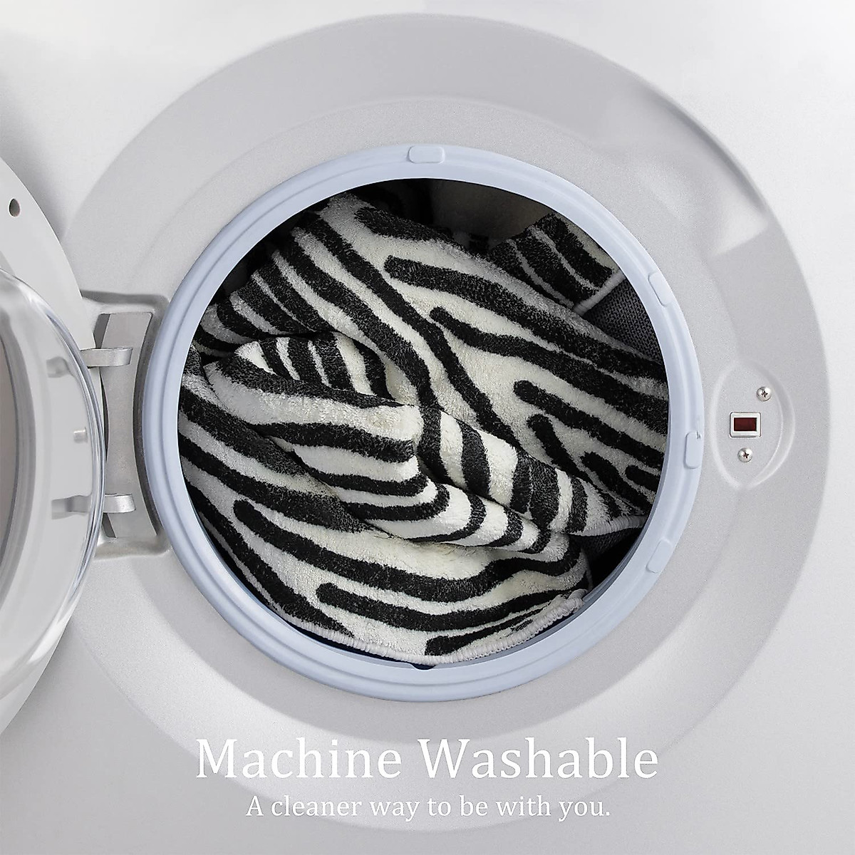 YIHOUSE 9×12 Ft Area Rugs Non-Shedding Washable Rug, Bedroom Living Room Dining Room Office Playroom Nursery Nonslip Modern Large Rugs Soft Faux Wool Contemporary Striped Rugs-Black and White Rug