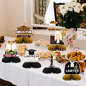 INNORU Lawyer Graduation Table Honeycomb Centerpieces, Congrats Lawyer Grad Party Table Toppers Law School Graduation Decoration Supplies Lawyer Grad Sign Table Centerpieces 9 PCS