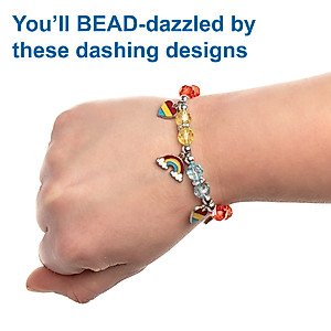 Baker Ross FE111 Rainbow Charm Bracelet Kits - Pack of 3, Perfect for Kids Jewelry Making Activities, Bead Art Activities or Party Crafting