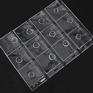 Homgaty 10 Sheets Coin Collection Supplies, Coin Pocket Page Coin Holders Stamp Binder Sheets Currency Collecting Album Book Sleeves (12 Pocket) (12 Pocket)