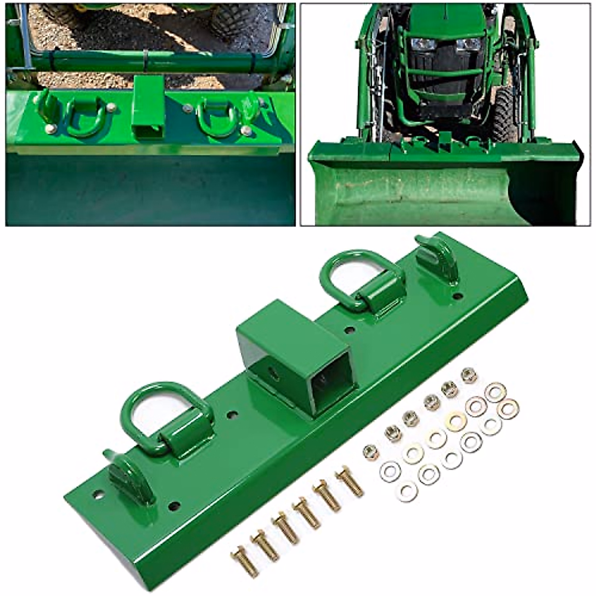 HECASA Tractor Grab Hooks 4.96" W × 21.93" L Compatible with John Deere 2" Receiver Compact Tractor Bolt on Grab Hooks