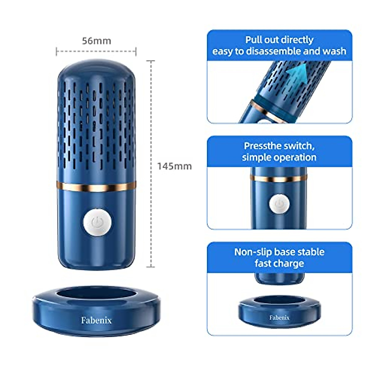 Fabenix Fruit and Vegetable Cleaning Machine, Fruit and Vegetable Cleaner, USB Wireless Food Purifier, Cleaner Device for Washing Fruits, Vegetables, Rice, Meat and Tableware (Blue)