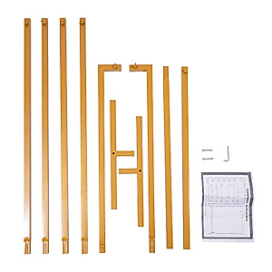 Gold Wedding Arch Backdrop Stand, 6.6FT x 4.9FT Garden Balloon Arch Rack, Square Balloon Backdrop Frame, Metal Wedding Arches, Rectangular Balloon Arch Stand, for Wedding, Ceremony, Anniversary, Party