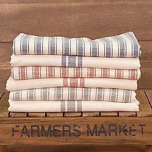 Piper Classics Market Place Red Ticking Stripe Bulk Yardage, One Yard, 36" x 110" Wide