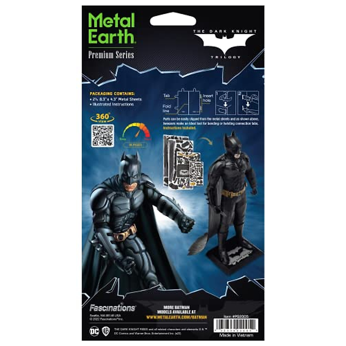 Metal Earth Premium Series Batman The Dark Knight 3D Metal Model Kit Fascinations Bundle with Tweezers