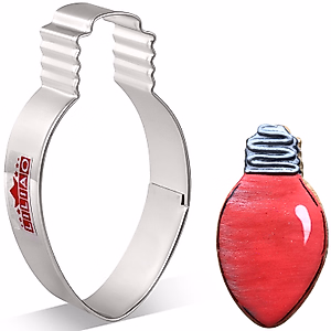 LILIAO Christmas Light Bulb Cookie Cutter - 2 x 3.4 inches - Stainless Steel