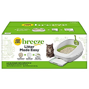 Purina Tidy Cats Litter Box System, BREEZE System Starter Kit Litter Box, Litter Pellets & Pads