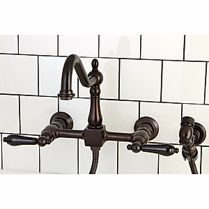 Kingston Brass KS1245PKLBS Duchess Bridge Kitchen Faucet, 8-1/2" In Spout Reach, Oil Rubbed Bronze
