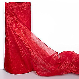 Anderson's Red Glitter Organza Wedding Decorating Fabric, 54 Inches x 40 Yards