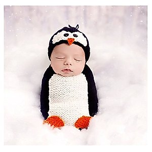 Unisex Newborn Baby Photography Props Cute Penguin Sleeping Bag Halloween Costume (Penguin)