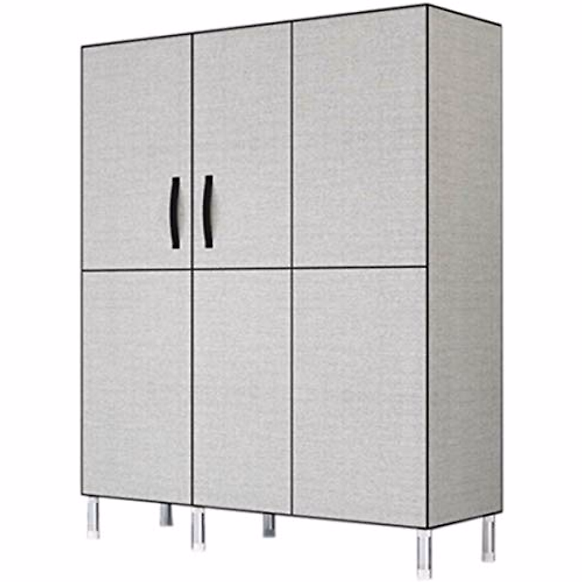 Wardrobe Cloth Closet for Bedroom, Freestanding Hanging Rod Portable Freestanding Closet Storage Organizer Shelf Storage Cabinet for Extra Storage,125 x 45 x 175 cm FANJIANI