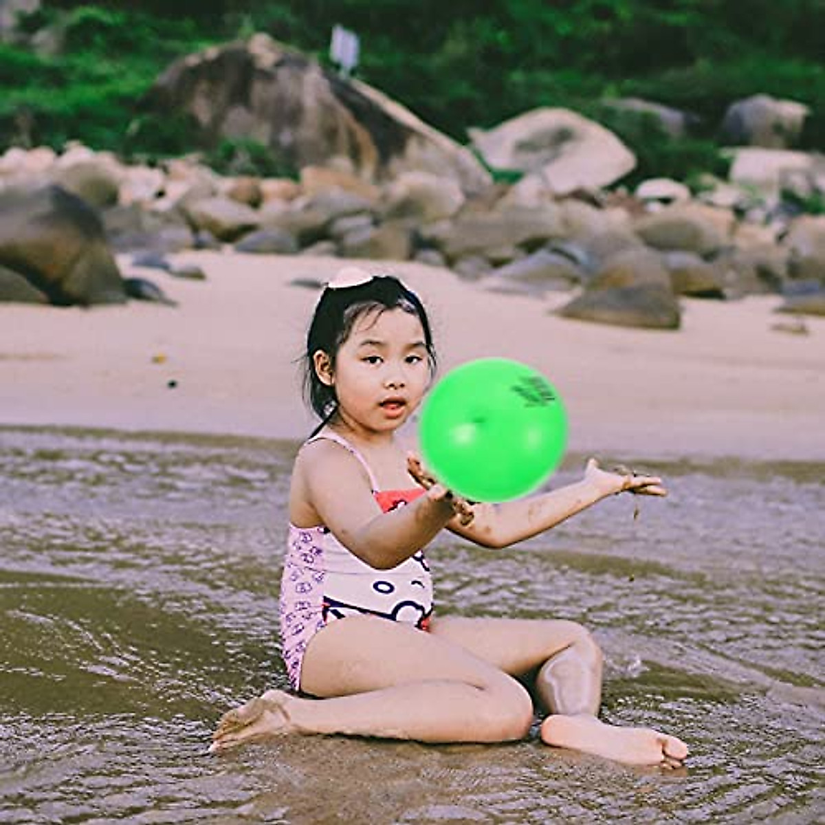 Toyvian Kids Toys 9pcs Kids Interactive Sand Toy Playing Outdoor Summer for Beach Balls Giant Games Play Pool Fun Inflatable Toys Beachball Water Blow Thickened Up Pvc Outdoor Toys