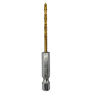 Pack of 6, 3/32-Inch Titanium Nitride Coated Drill Bit, Hex Shank, Premium M2 High Speed Steel, for Metal, Plastic, Wood