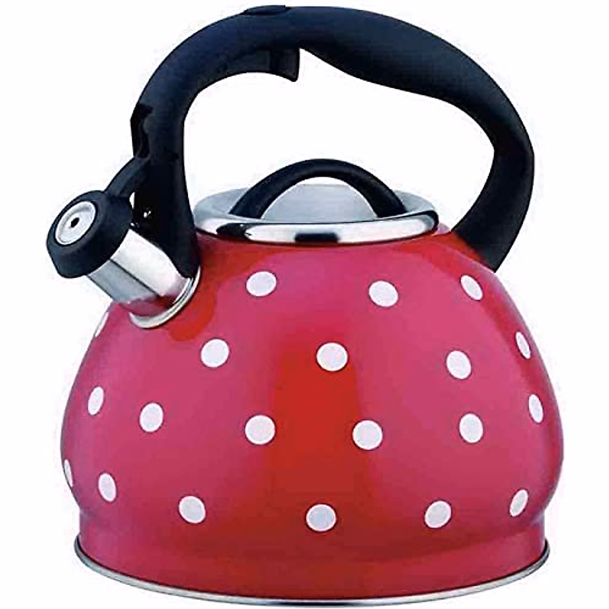 Tea Kettle Whistling Tea Pots Camping Kettles for Boiling Water Stainless Steel Whistling Kettle with Handle Gas Stove Top Kettle Chihen220117(Color:Red;Size:3L)