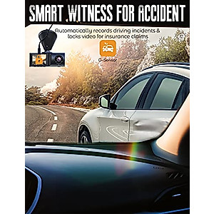 Dual Dash Cam, Dash Cam 2K Front and 1080P Cabin Dash Camera, 2.5K 2560x1440P@60fps Single Front, Dual Sensor, Infrared Night Vision, App Control, 24hr Parking Mode, Built-in GPS, VD009