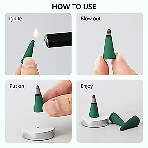 Incense Cones, Assorted Scented Incense Cones with Holder, Incense Gift Set for Mothers Day, Rose, Sage, Lavender, Violet, Cinnamon, Eucalyptus, Sandalwood, Rain Forest, 120 Cones Total