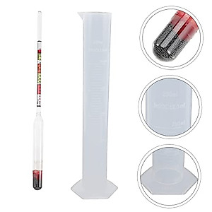 FUNOMOCYA 2 Sets American Attenuation Meter Measuring Cylinder Distilling Moonshine Alcoholmeter Brewing Hydrometer Beer Hydrometer Triple Scale Hydrometer Tester Mead Hydrometer Glass